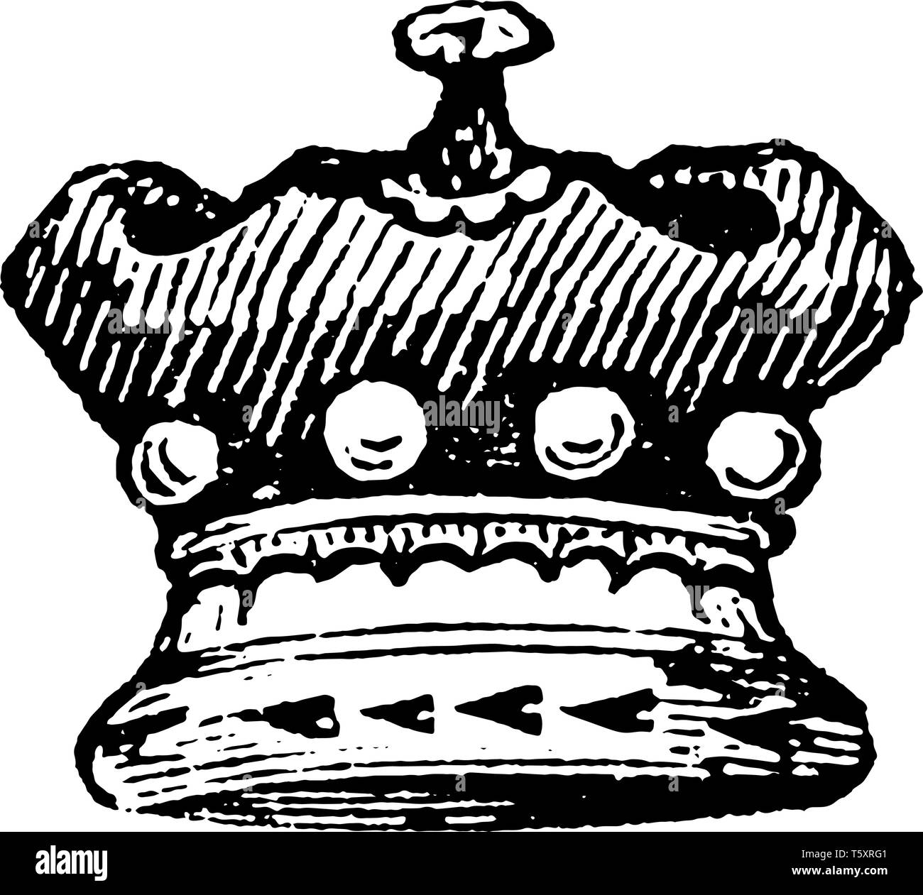 Baron Coronet is a small crown, vintage line drawing or engraving ...
