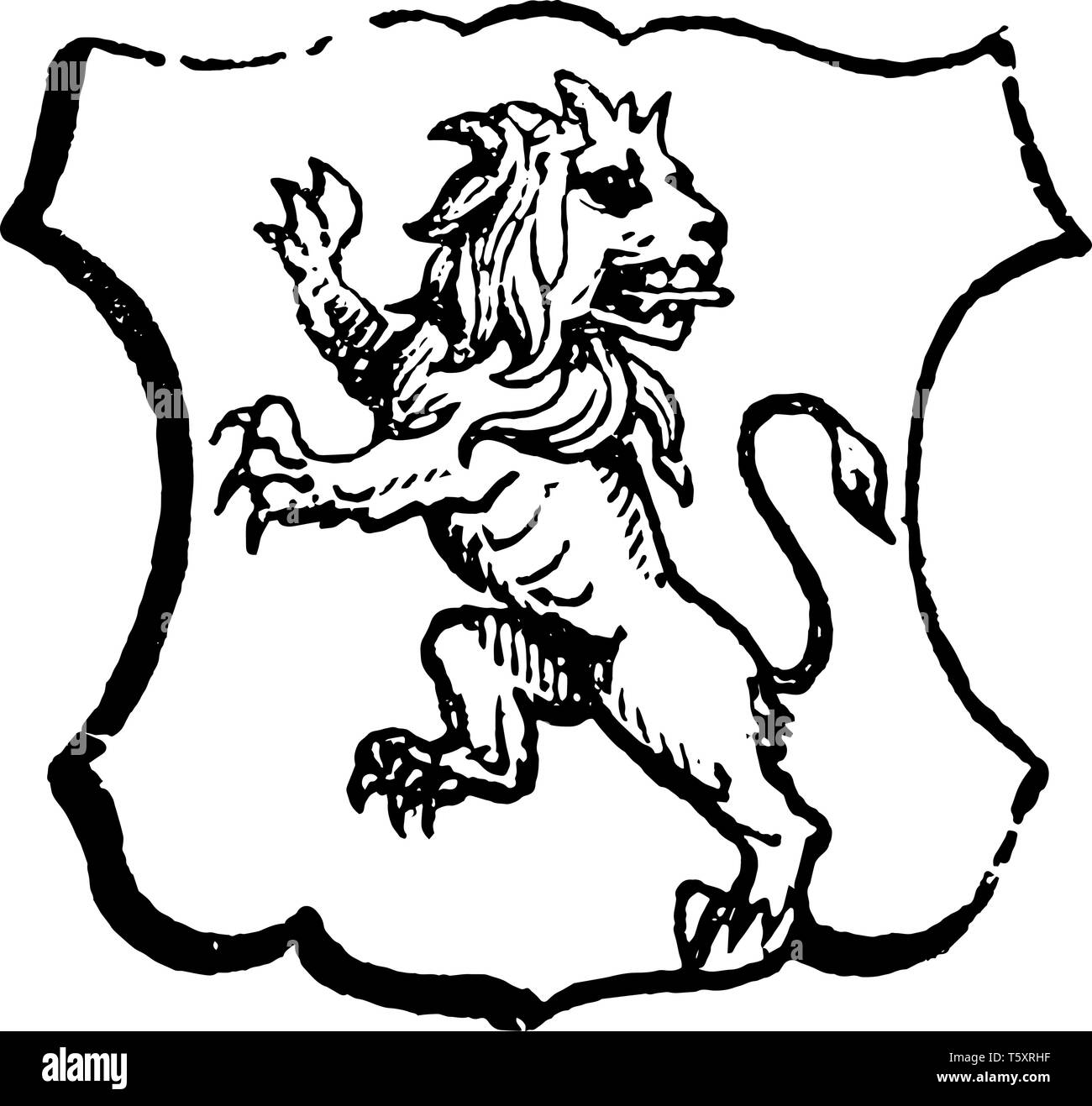 Lion rampant vector hi-res stock photography and images - Alamy