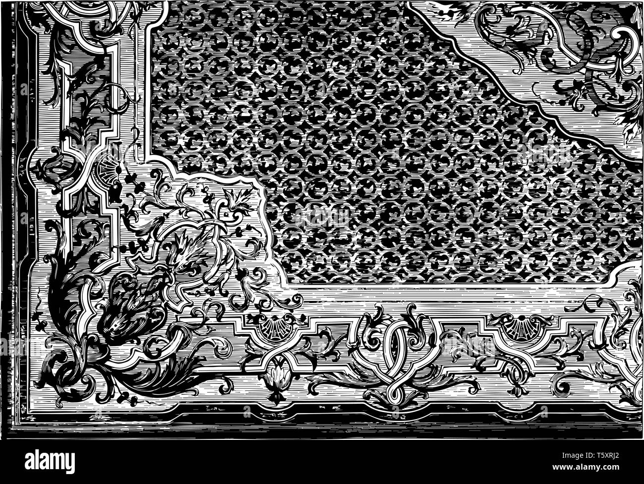 Carpet is a British design, It has a border that is richly designed ...