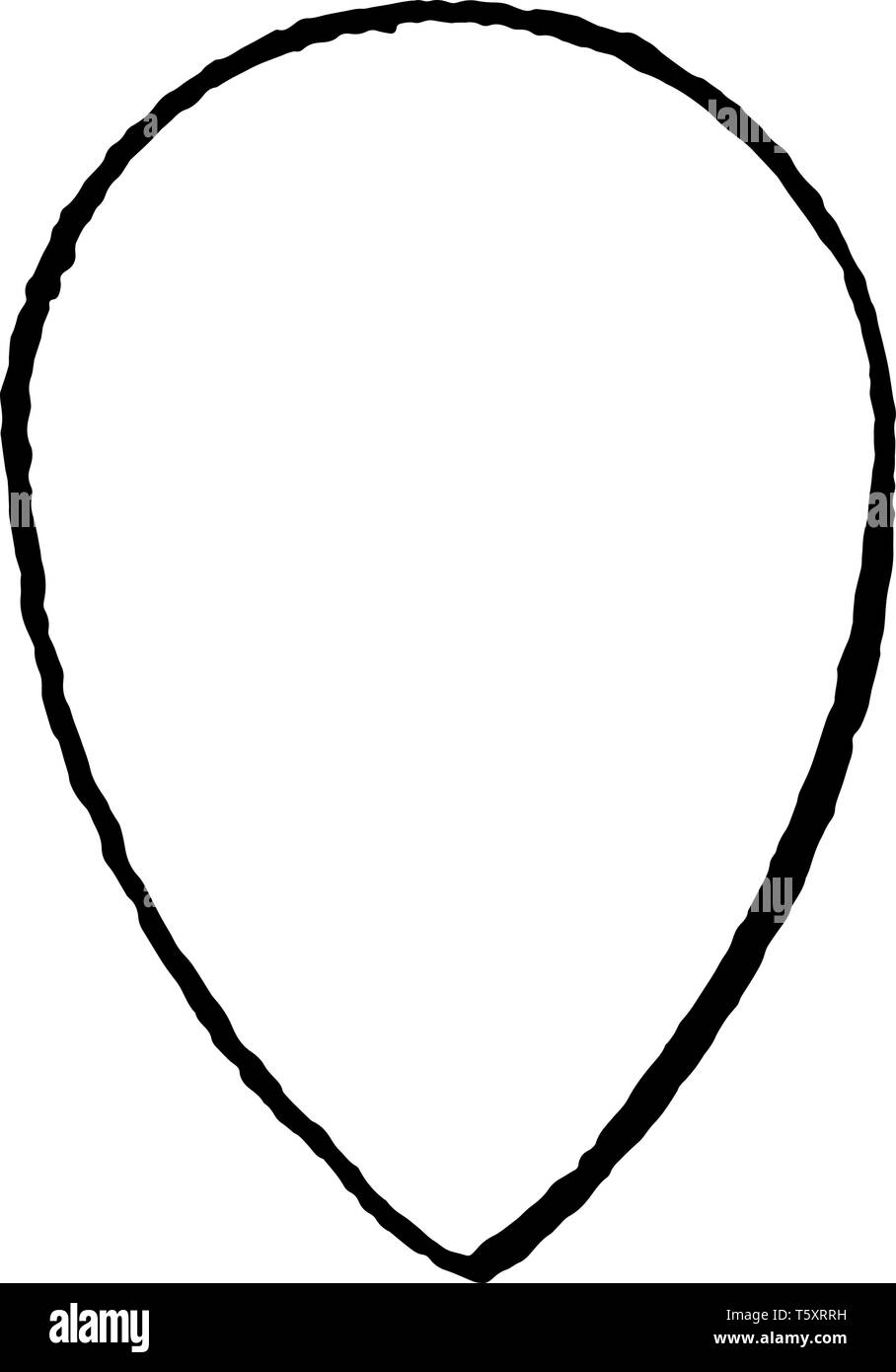 Almond Shield of a shield or escutcheon in heraldry, vintage line ...