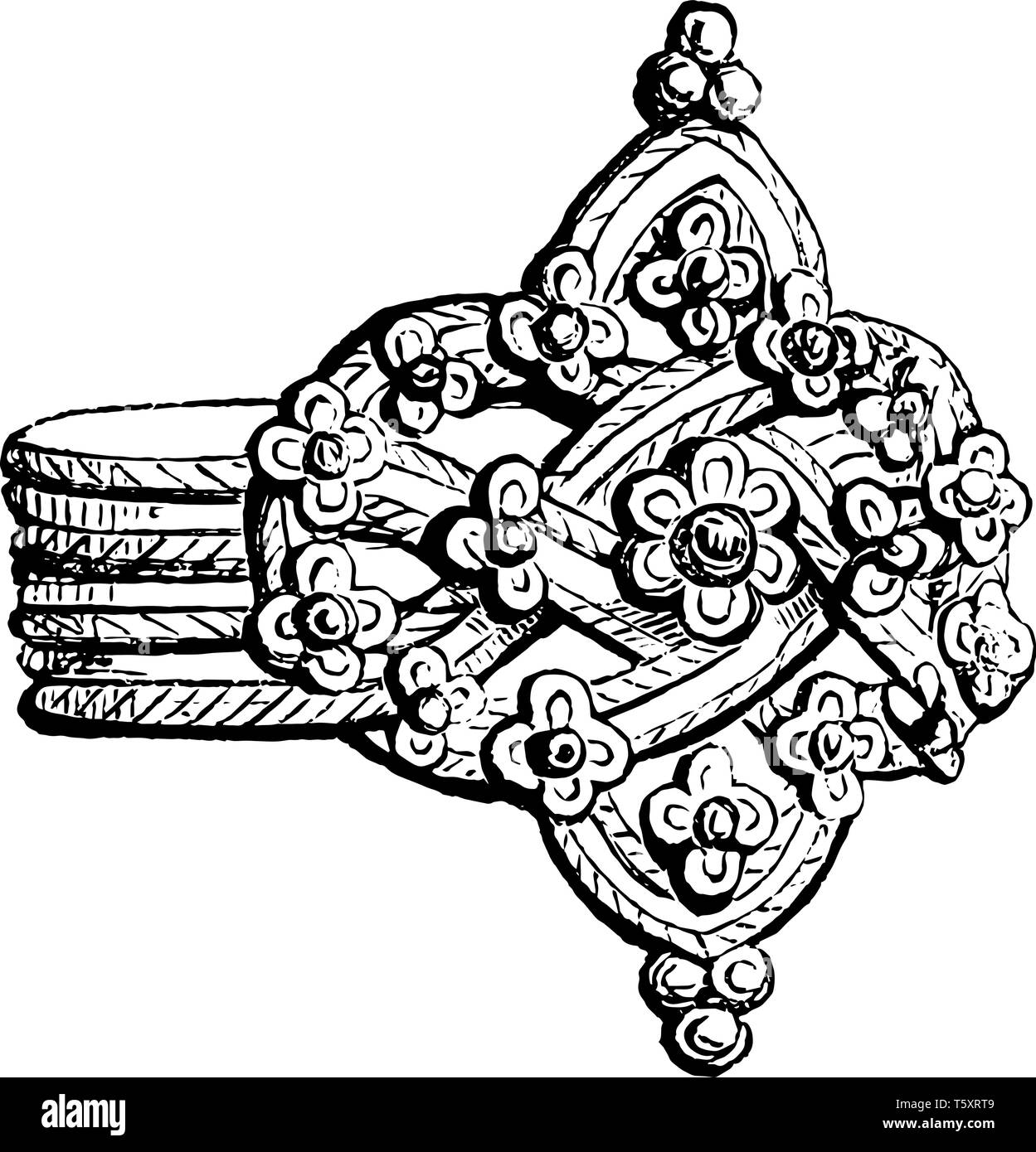 Gold Ring is commonly worn by the better class of the natives, vintage ...