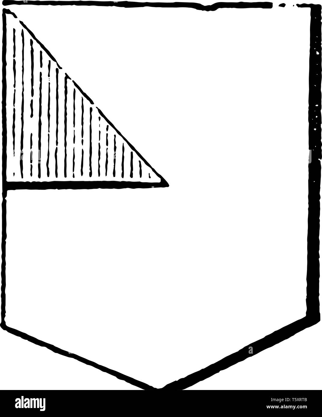 Gyron is a triangular figure formed by two lines, vintage line drawing ...