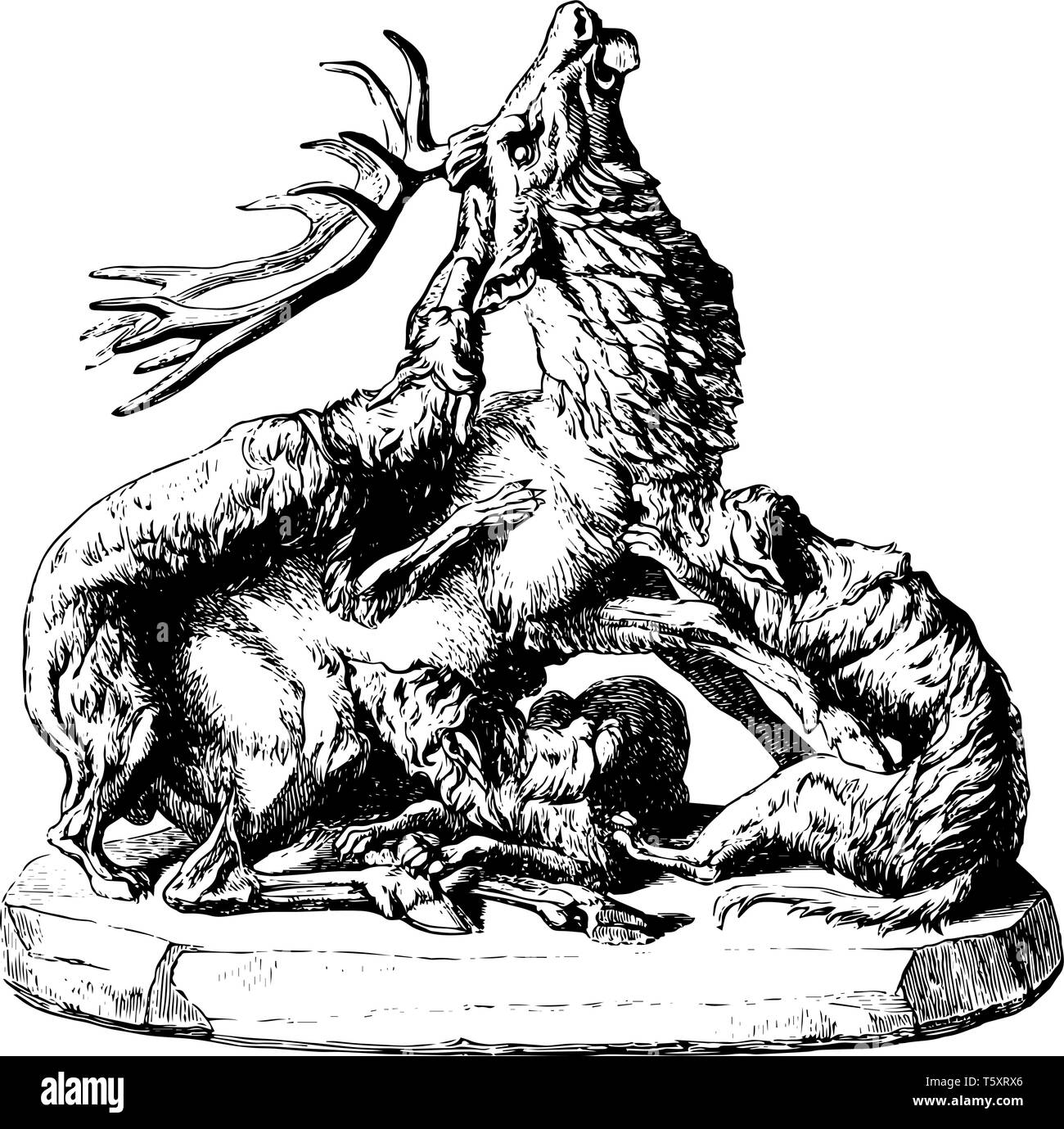 Wolves Playing Drawing