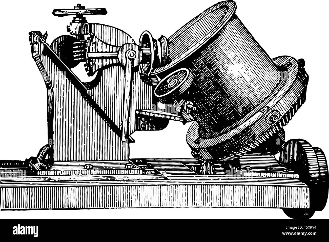 This illustration represents work function of Flanging Machine, vintage ...