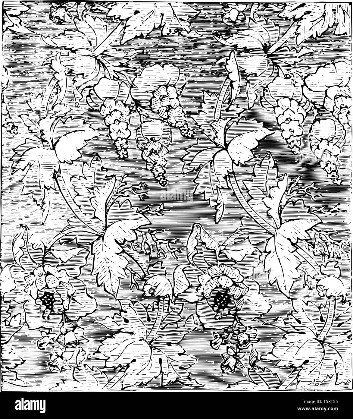 Table Cover is designed in a damask figured pattern, The style is ...