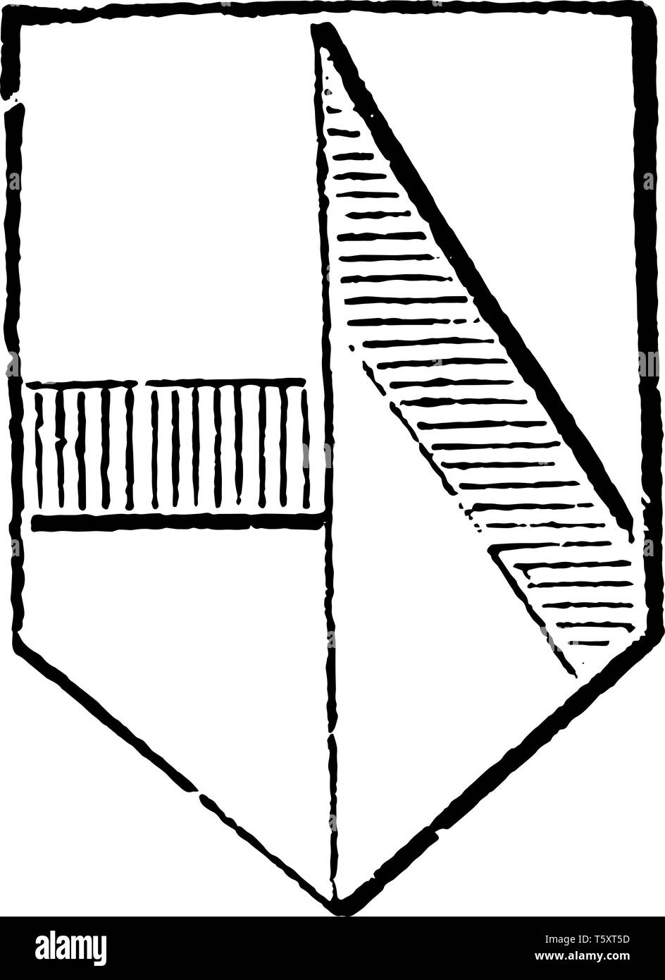 Impaled are impaled with argent, vintage line drawing or engraving ...