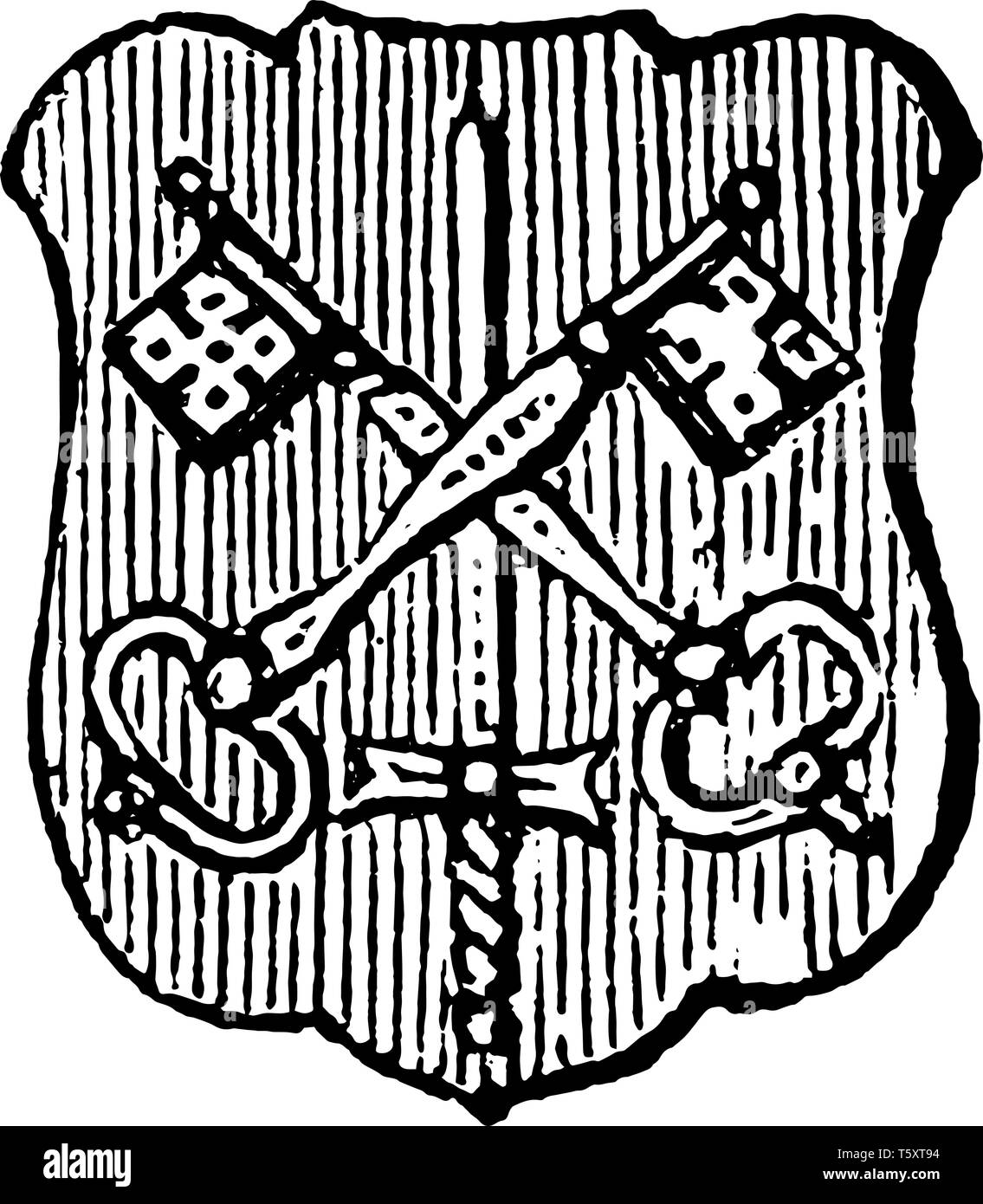 Sword Surmounted by Keys is a figure or bearing having another over it ...