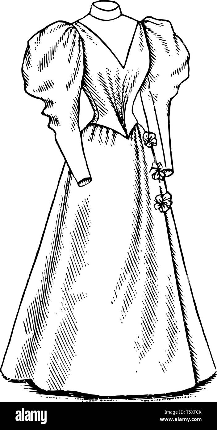 Waterproof Coat is designed with puffed sleeves, vintage line drawing ...