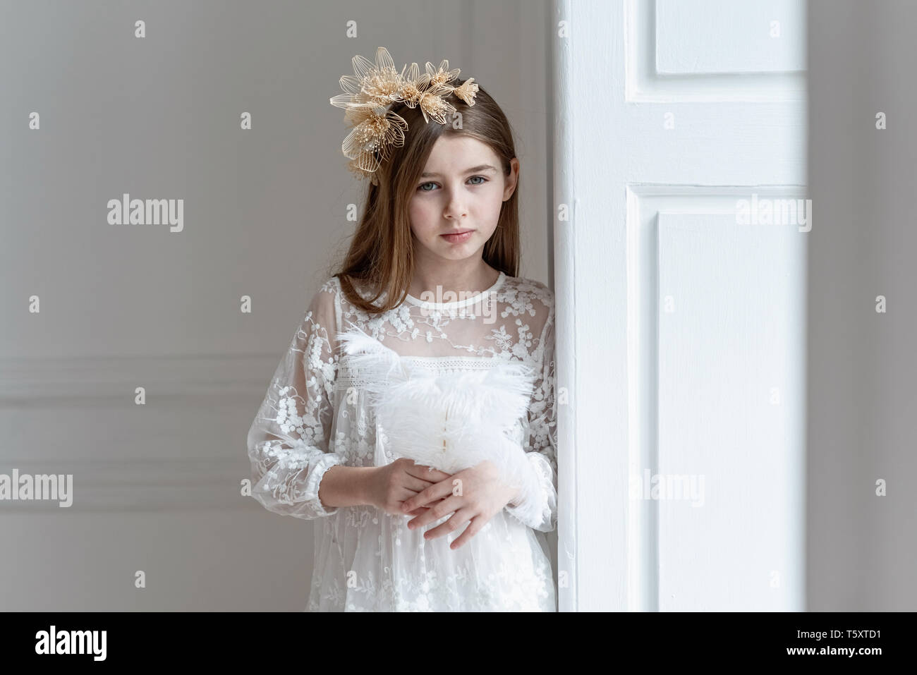 Children's portrait on a white background Stock Photo - Alamy