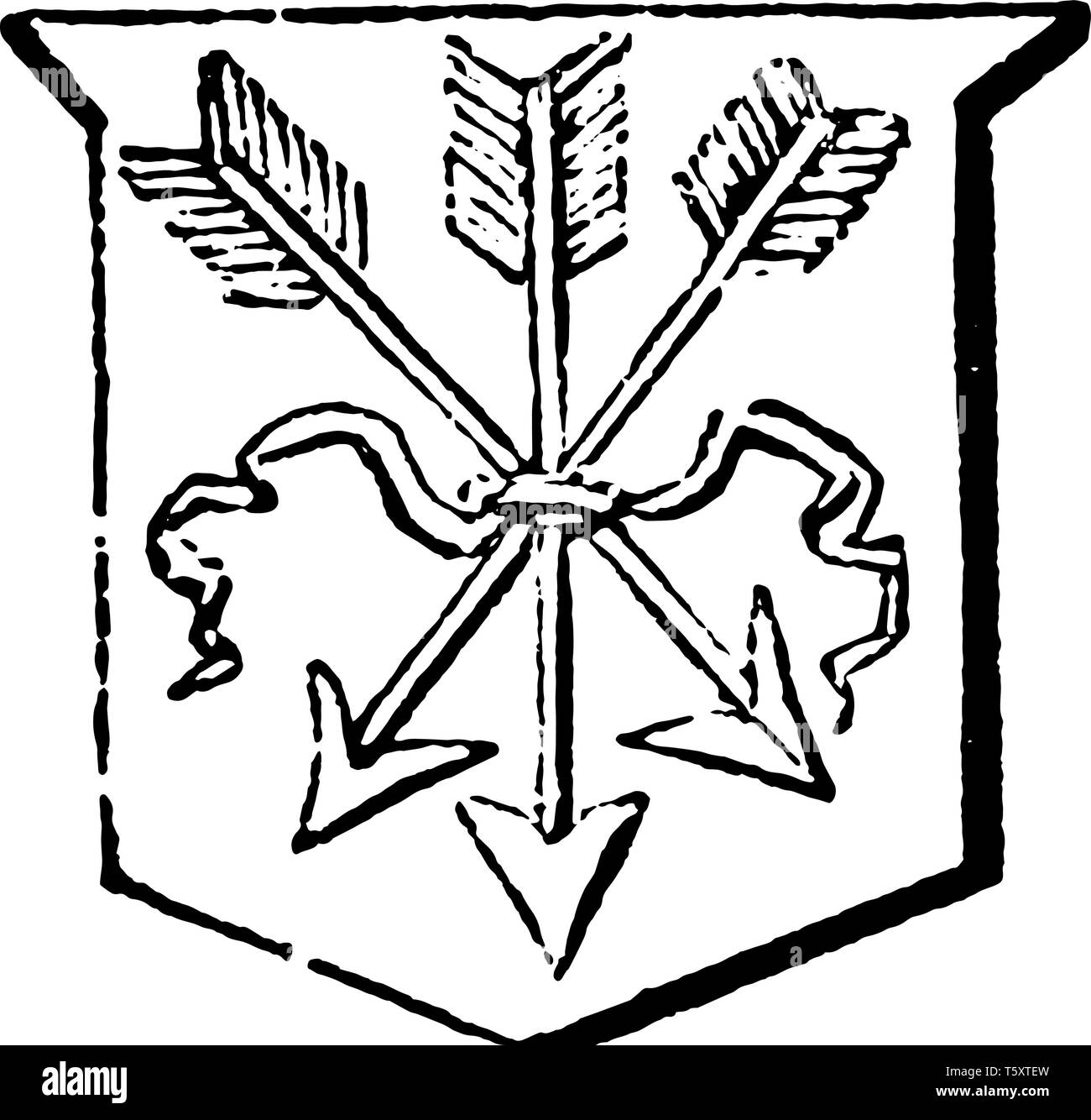 Arrows Banded anything tied with a band, vintage line drawing or ...