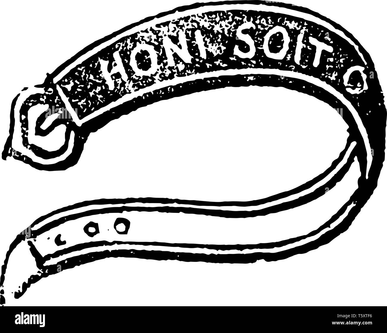 Garter is formed of blue velvet edged with gold wire, vintage line ...