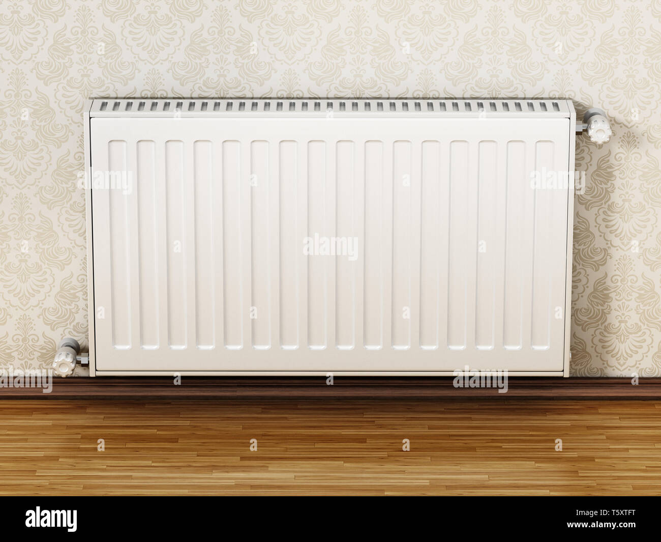 Radiator hanging on the wall. 3D illustration Stock Photo - Alamy