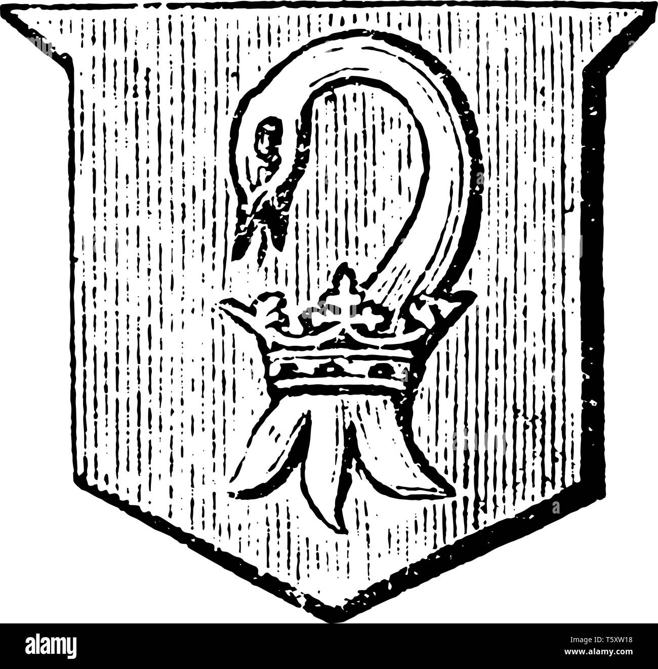 Swan Gorged are said to be gorged, vintage line drawing or engraving ...