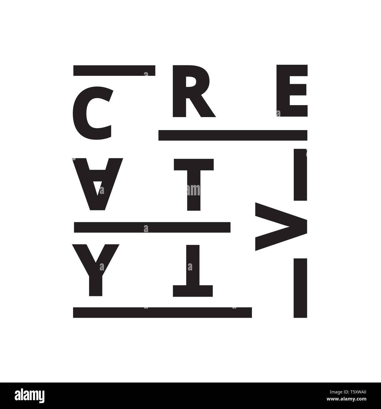 Vector creative illustration of creativity font composition Stock ...