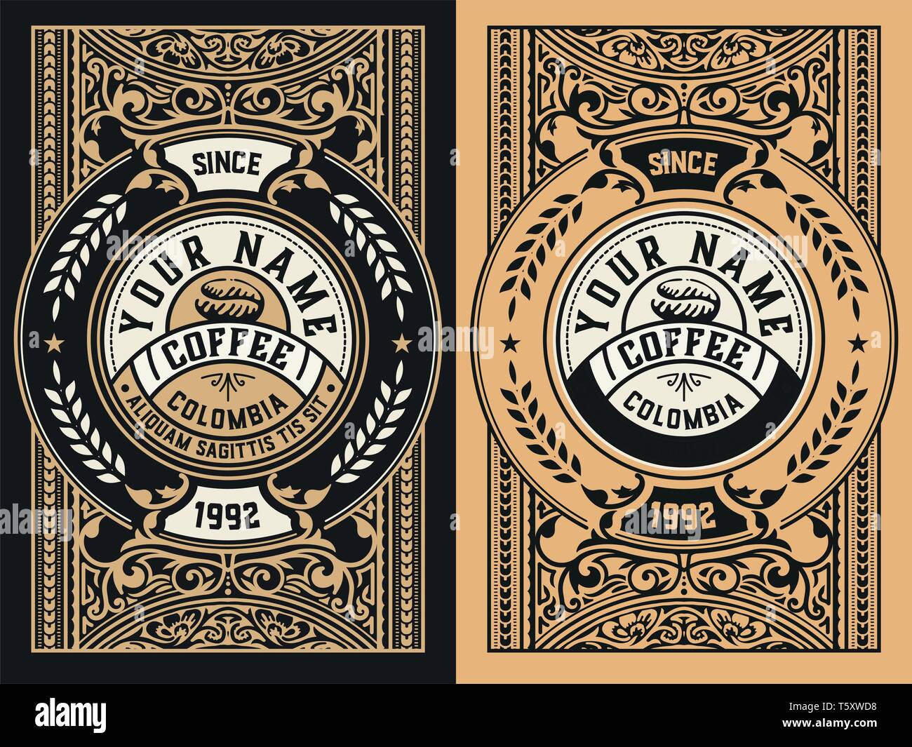 Vintage coffee label. Vector layered Stock Vector Image & Art - Alamy