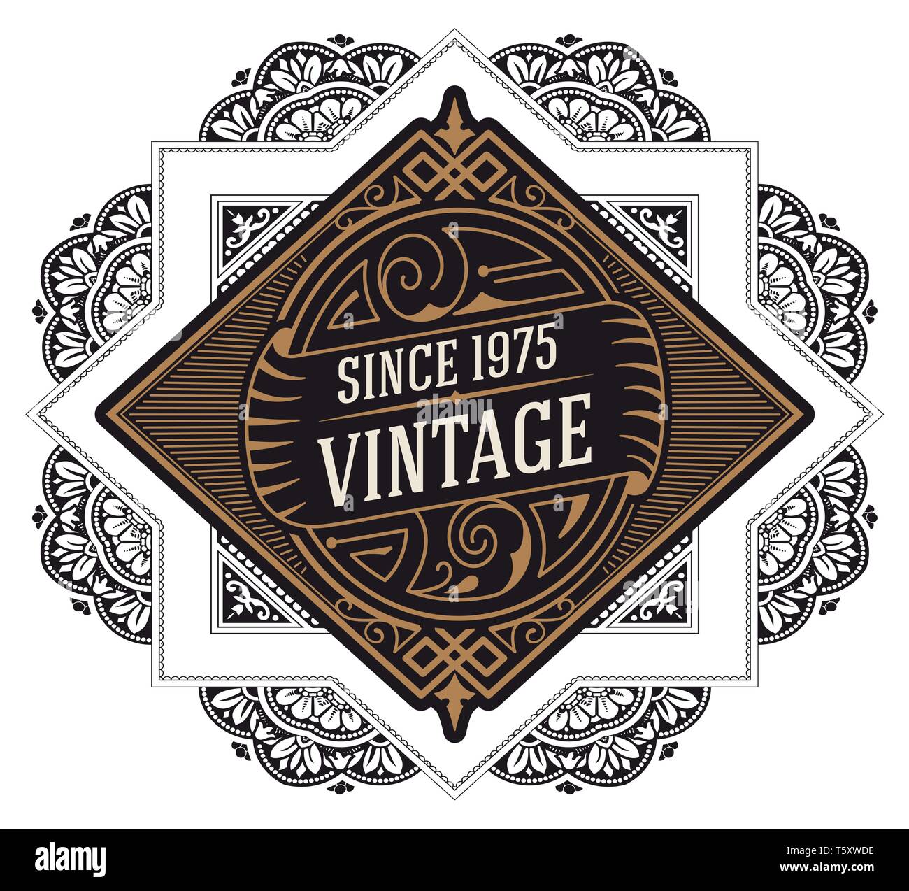 Original Badge with floral details Stock Vector Image & Art - Alamy