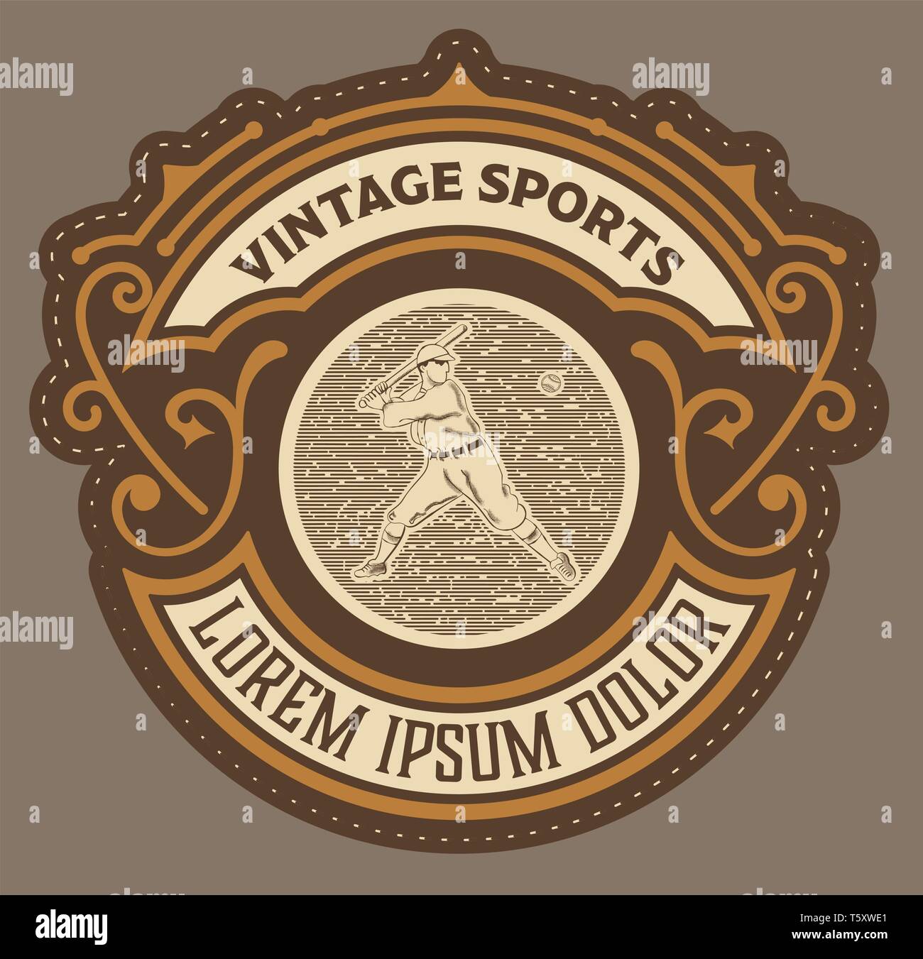 Old retro baseball logo.organized by layers Stock Vector Image & Art ...