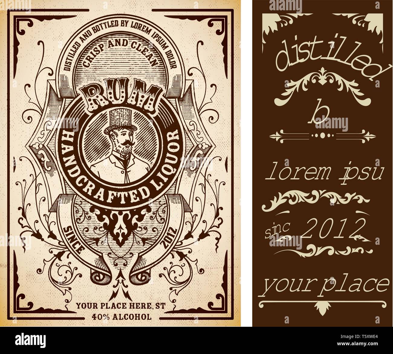 Vintage liquor labels template Stock Vector Image & Art - Alamy