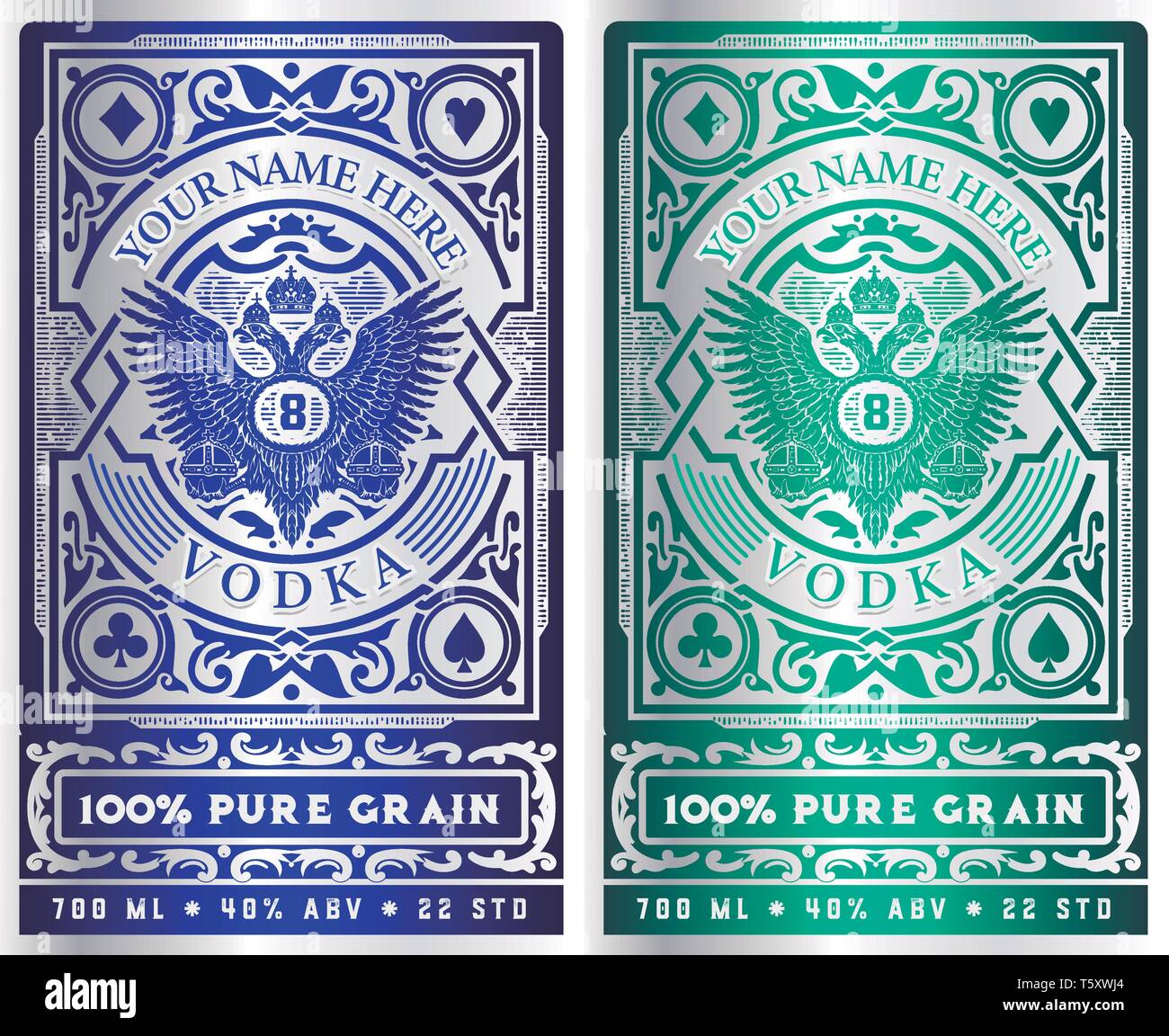 Vintage vodka label for packing. Vector layered Stock Vector Image ...