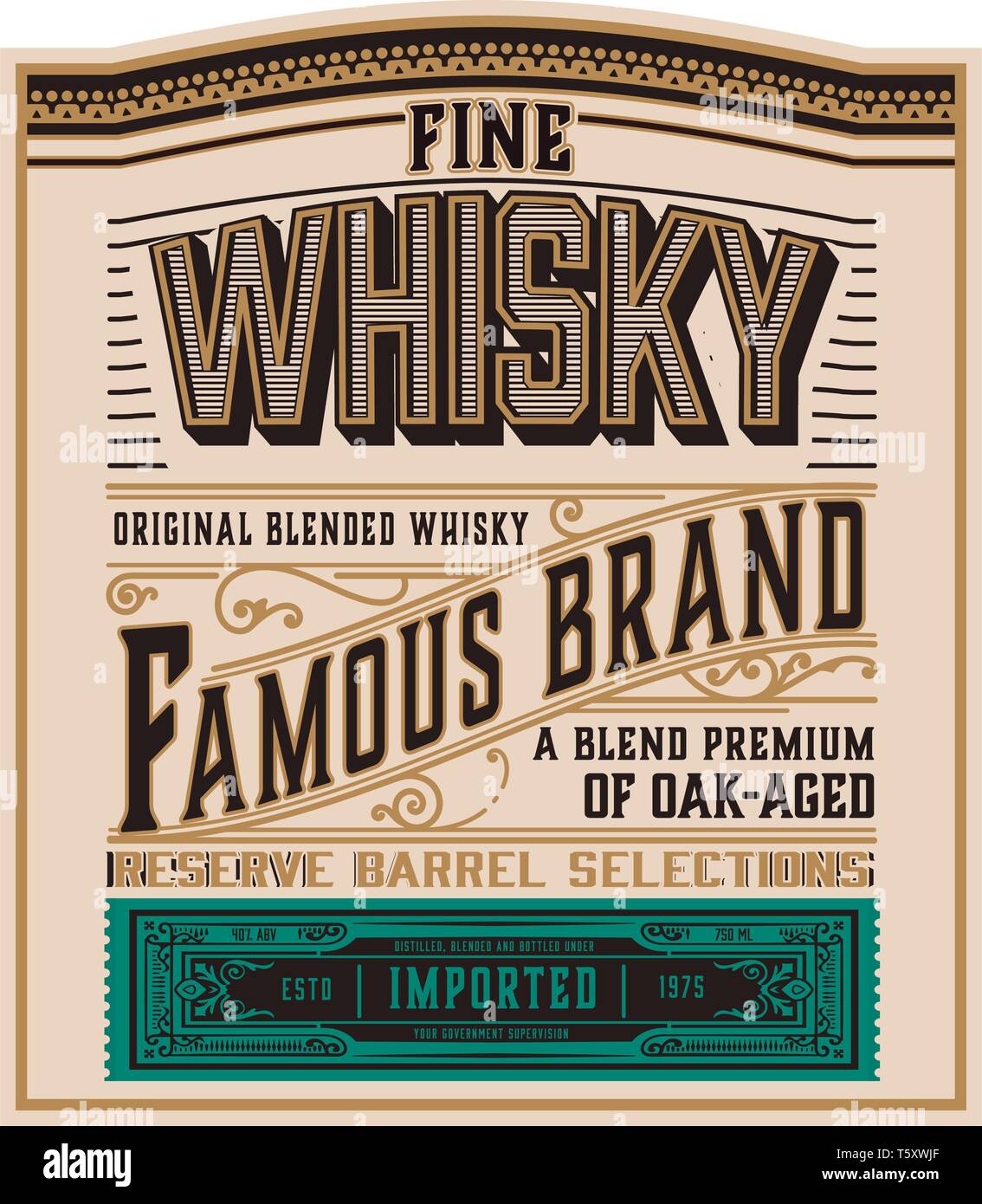 Whiskey label for packing. Vector layered Stock Vector Image & Art - Alamy