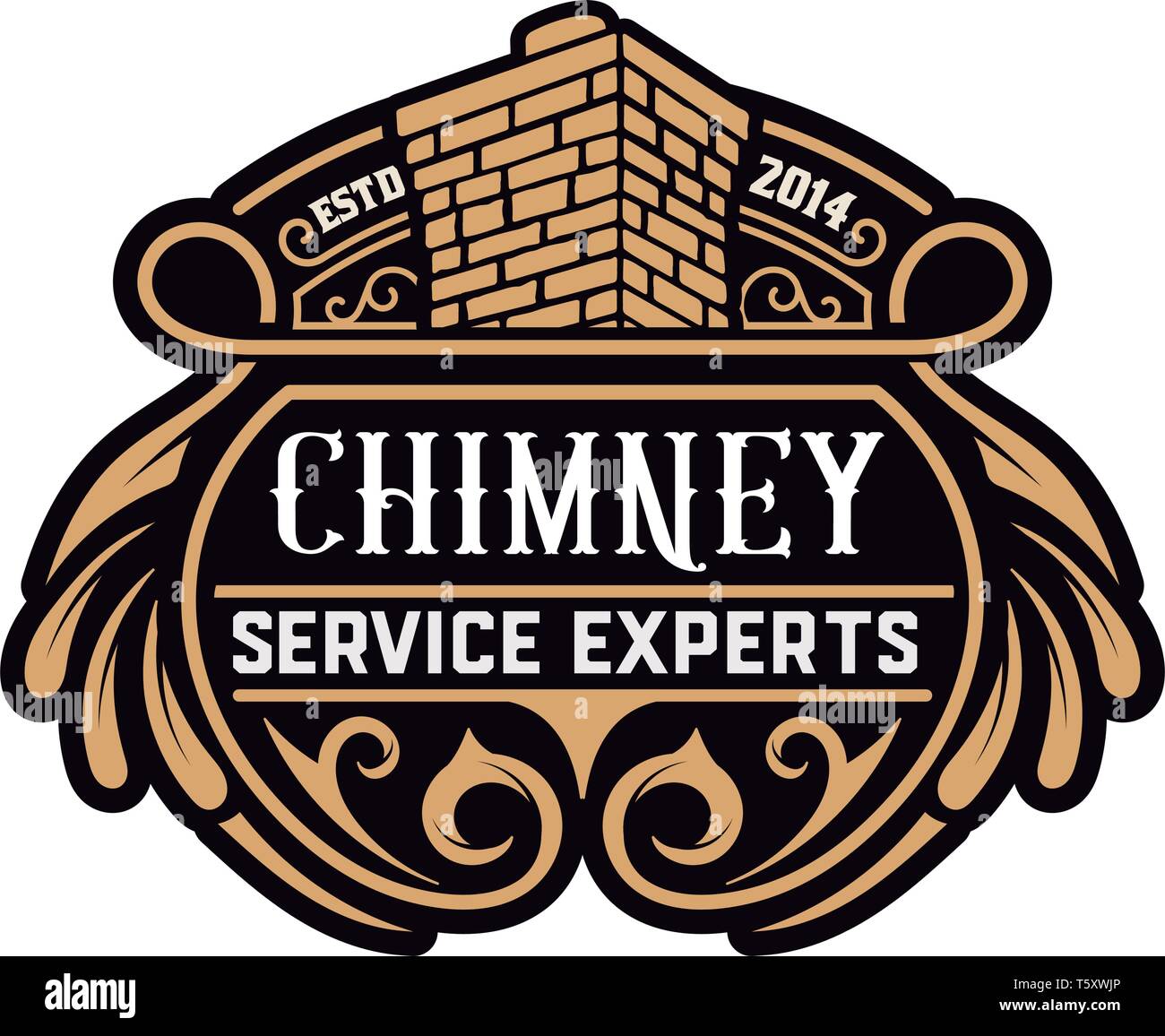 Vintage Chimney logo. Vector layered Stock Vector Image & Art - Alamy