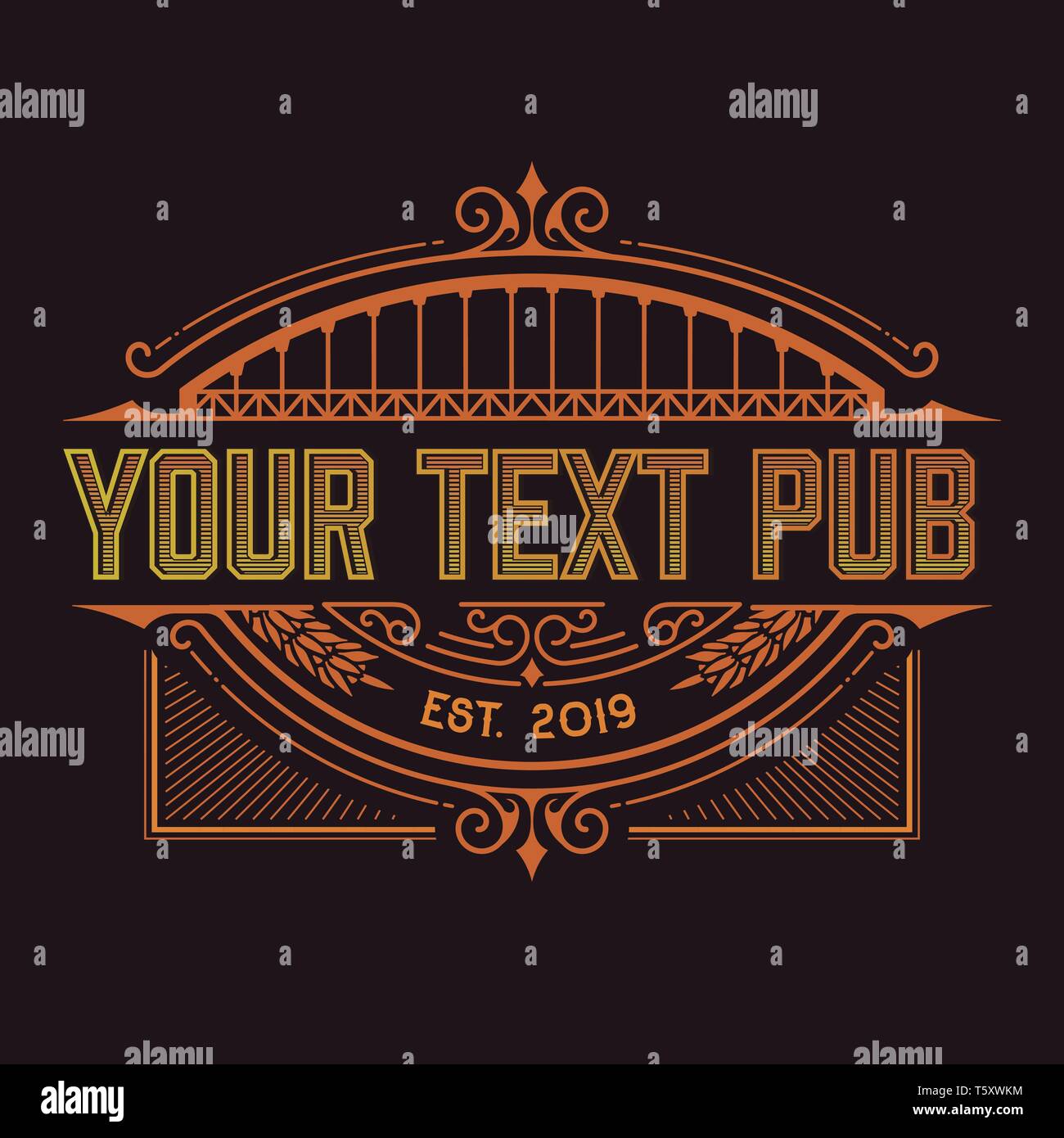 Vintage Pub logo. Vector layered Stock Vector Image & Art - Alamy