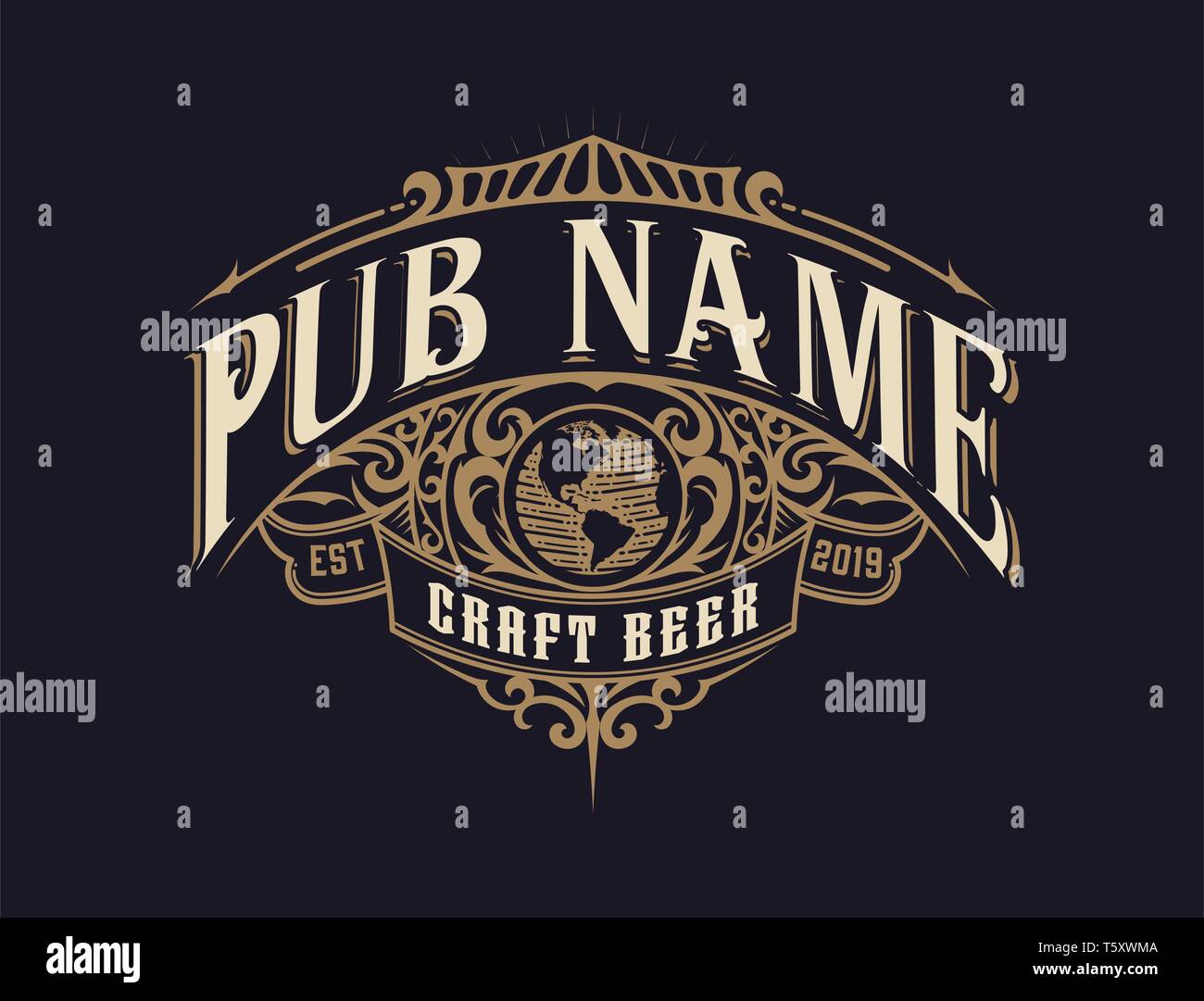 Vintage Pub logo. Vector layered Stock Vector Image & Art - Alamy