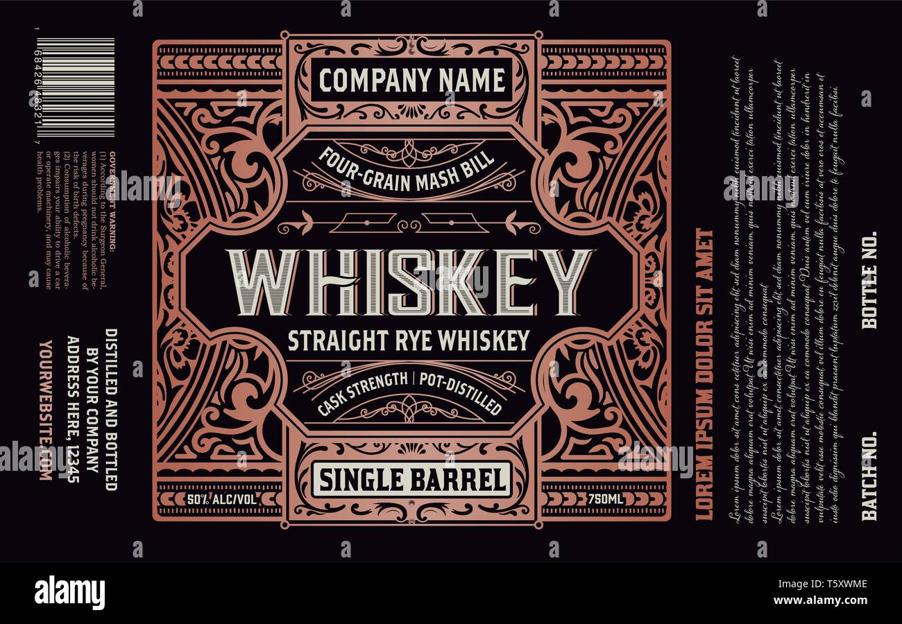 Whiskey label for packing. Vector layered Stock Vector Image & Art - Alamy