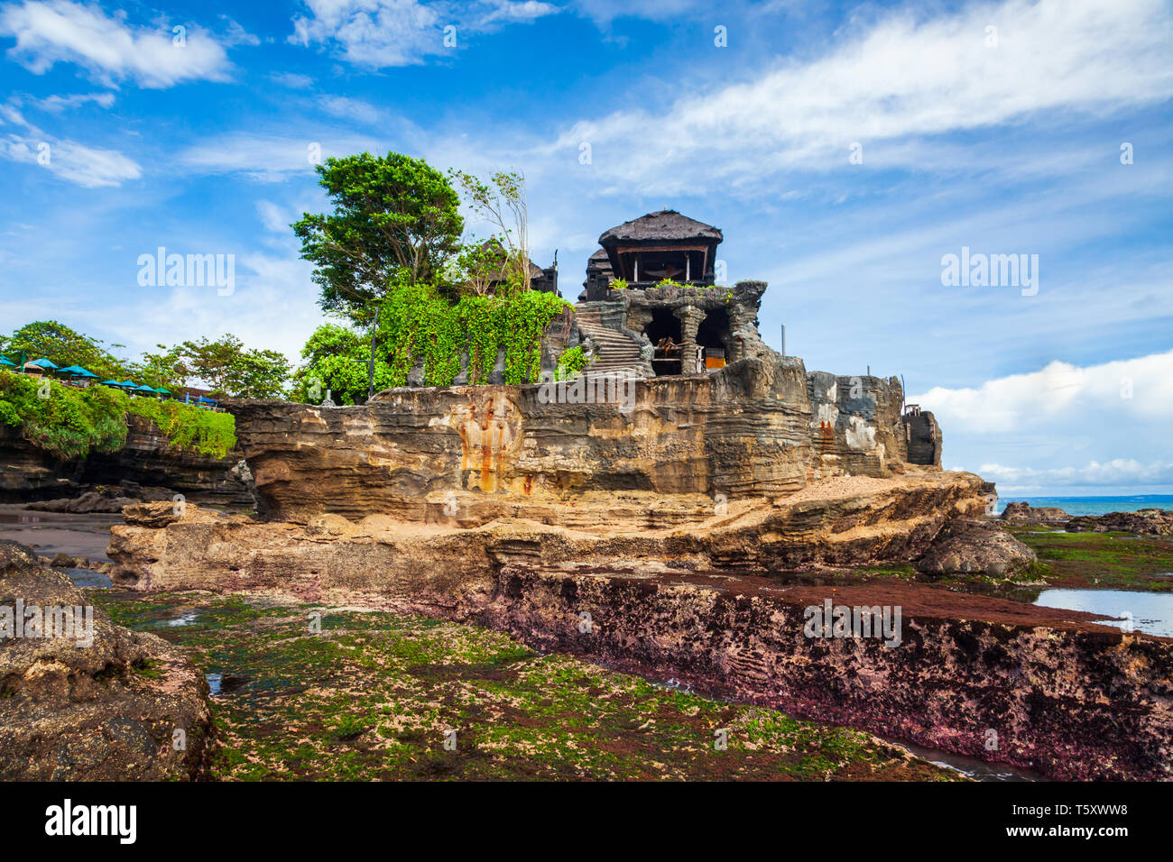 Pura Tanah Lot Temple and rock formation in Bali island in Indonesia ...
