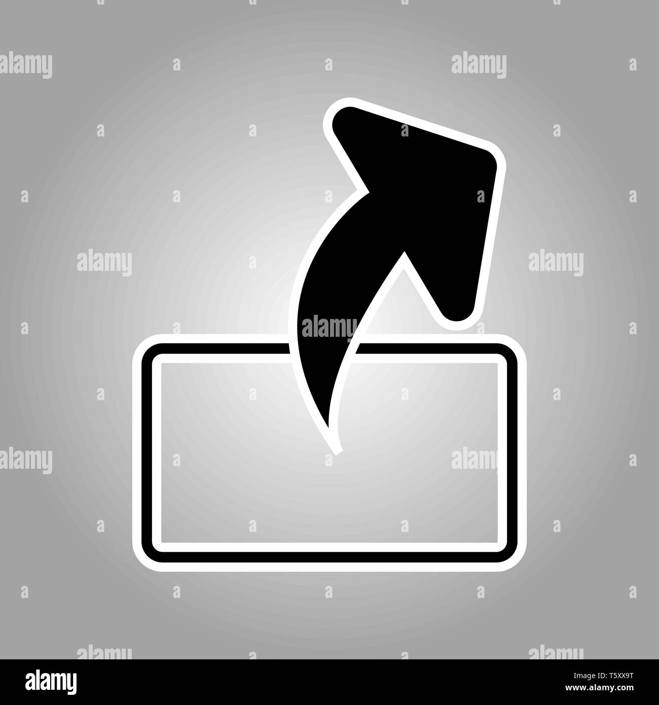 Upload Icon in trendy flat style isolated on grey background, for your ...