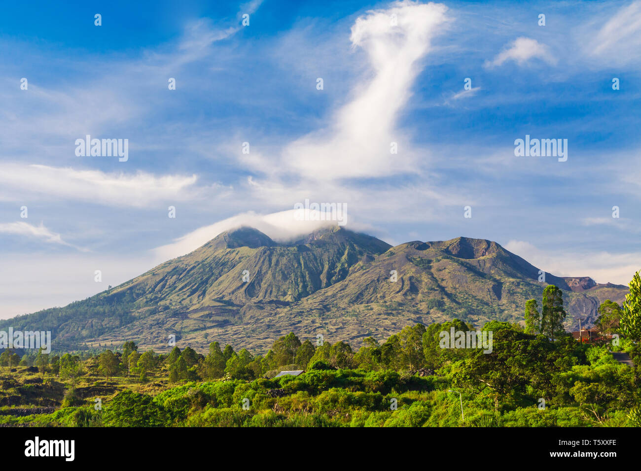 Mount Batur is an active volcano located at the center of Bali island ...