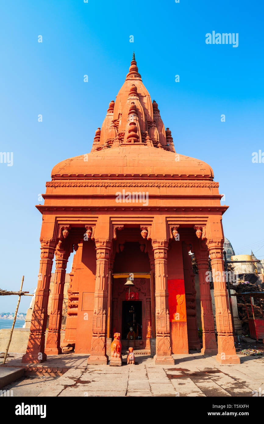 Shiva Temple is located at the Ganges river in Varanasi city, Uttar ...
