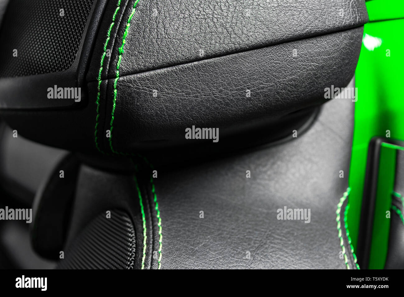 Green car stitching hi-res stock photography and images - Alamy