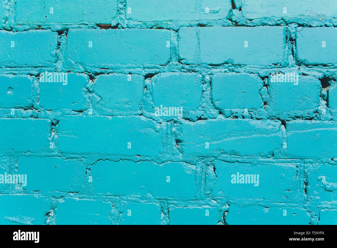 Turquoise brick wall for background or texture Stock Photo - Alamy