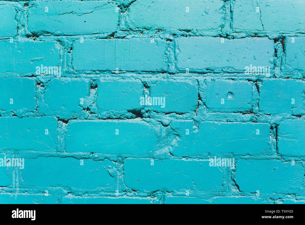 Turquoise brick wall for background or texture Stock Photo - Alamy