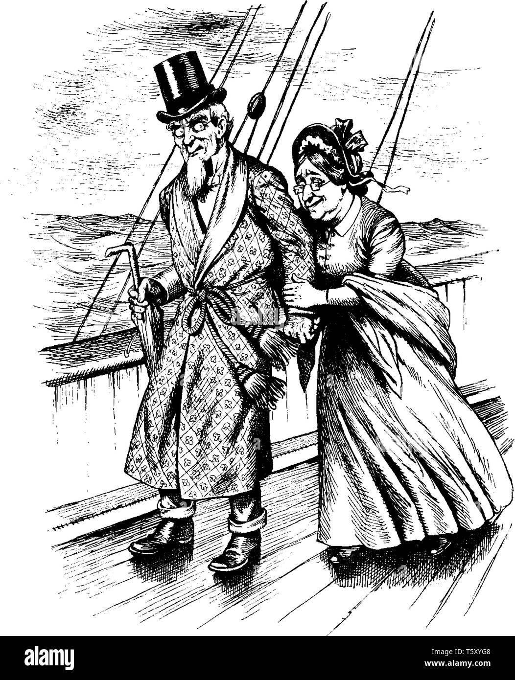 Walking the deck Stock Vector Images - Alamy