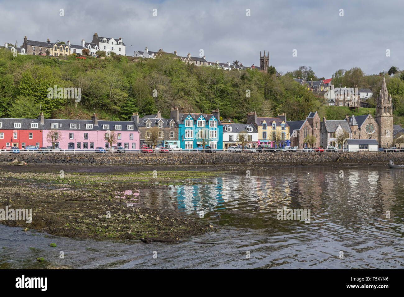 Colourful buildings on the harbour in Tobermory on the Isle of Mull ...