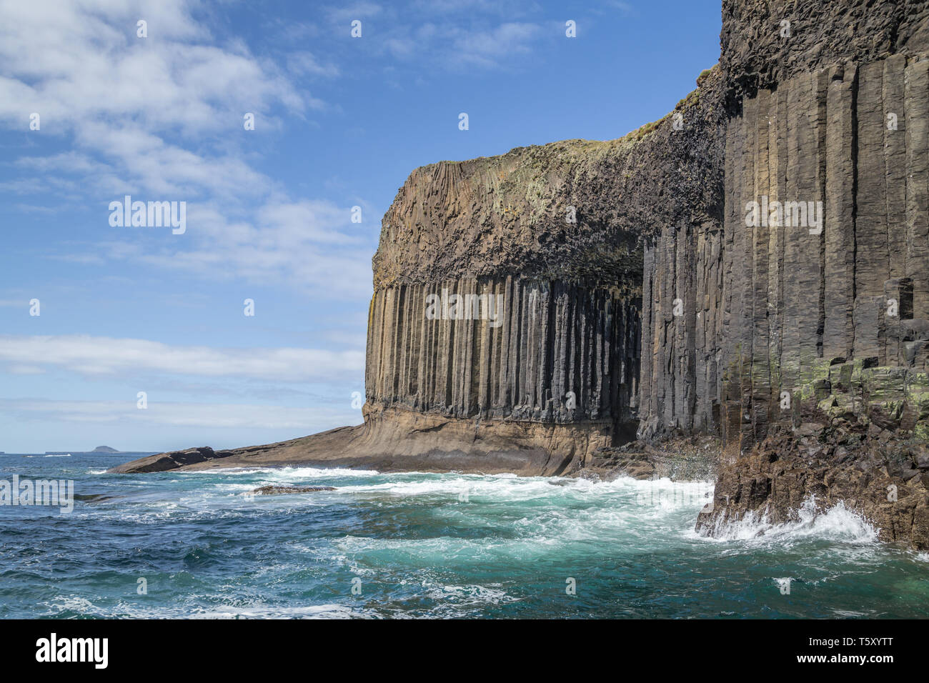 Basalt columns at Fingal's Cave on the island of Staffa in the Inner ...