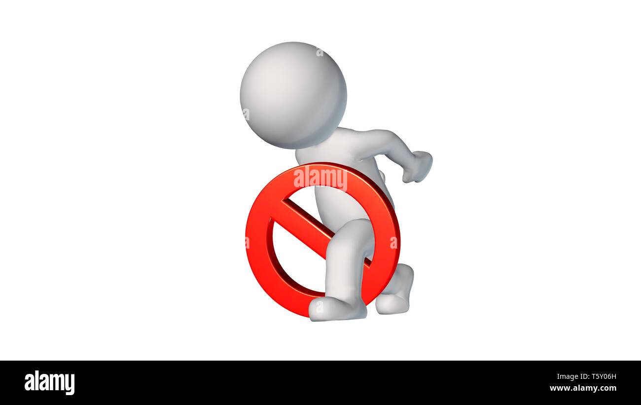 3D People with STOP sign - isolated on white background Stock Photo - Alamy