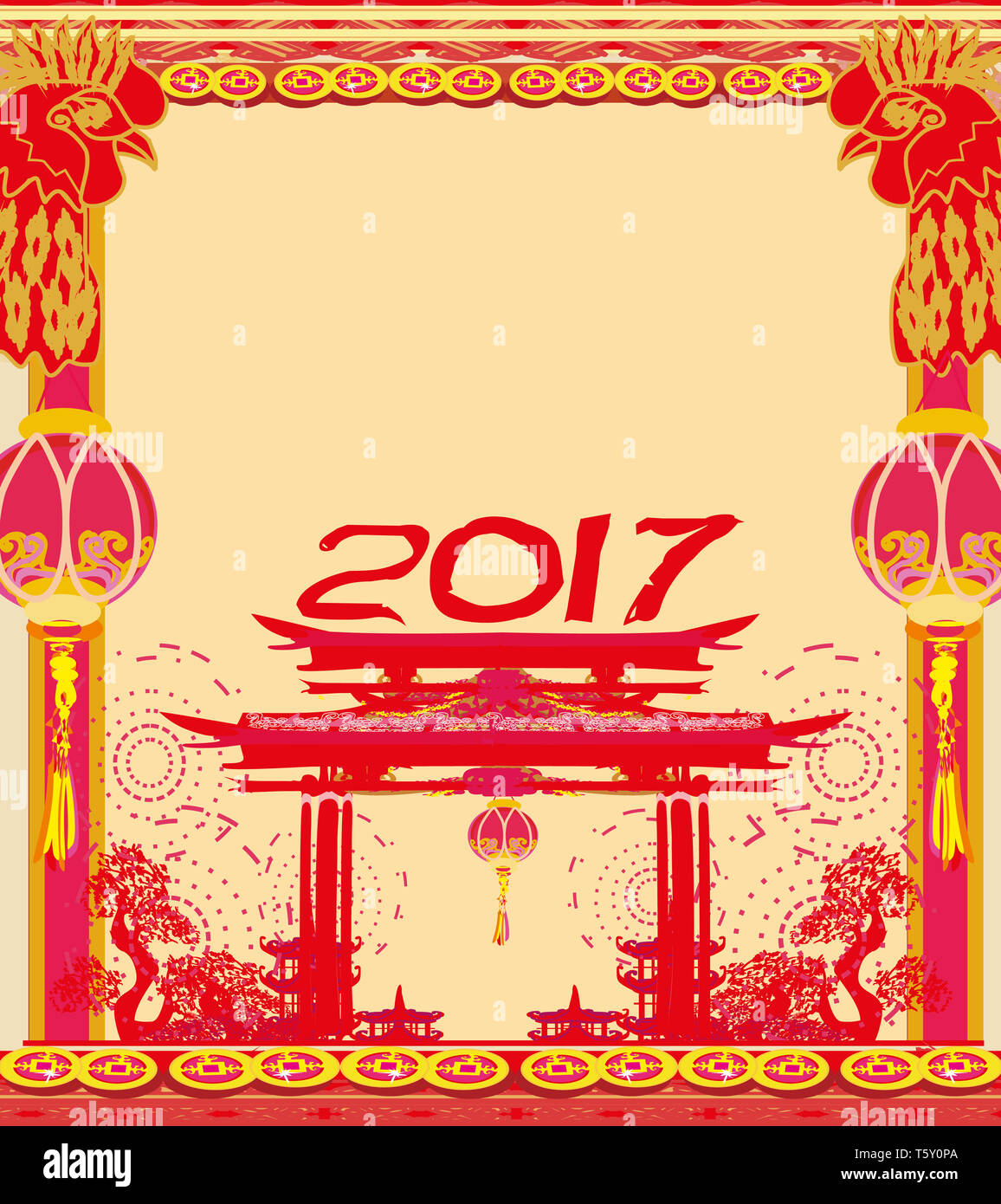 Year of rooster design for Chinese New Year Stock Photo - Alamy