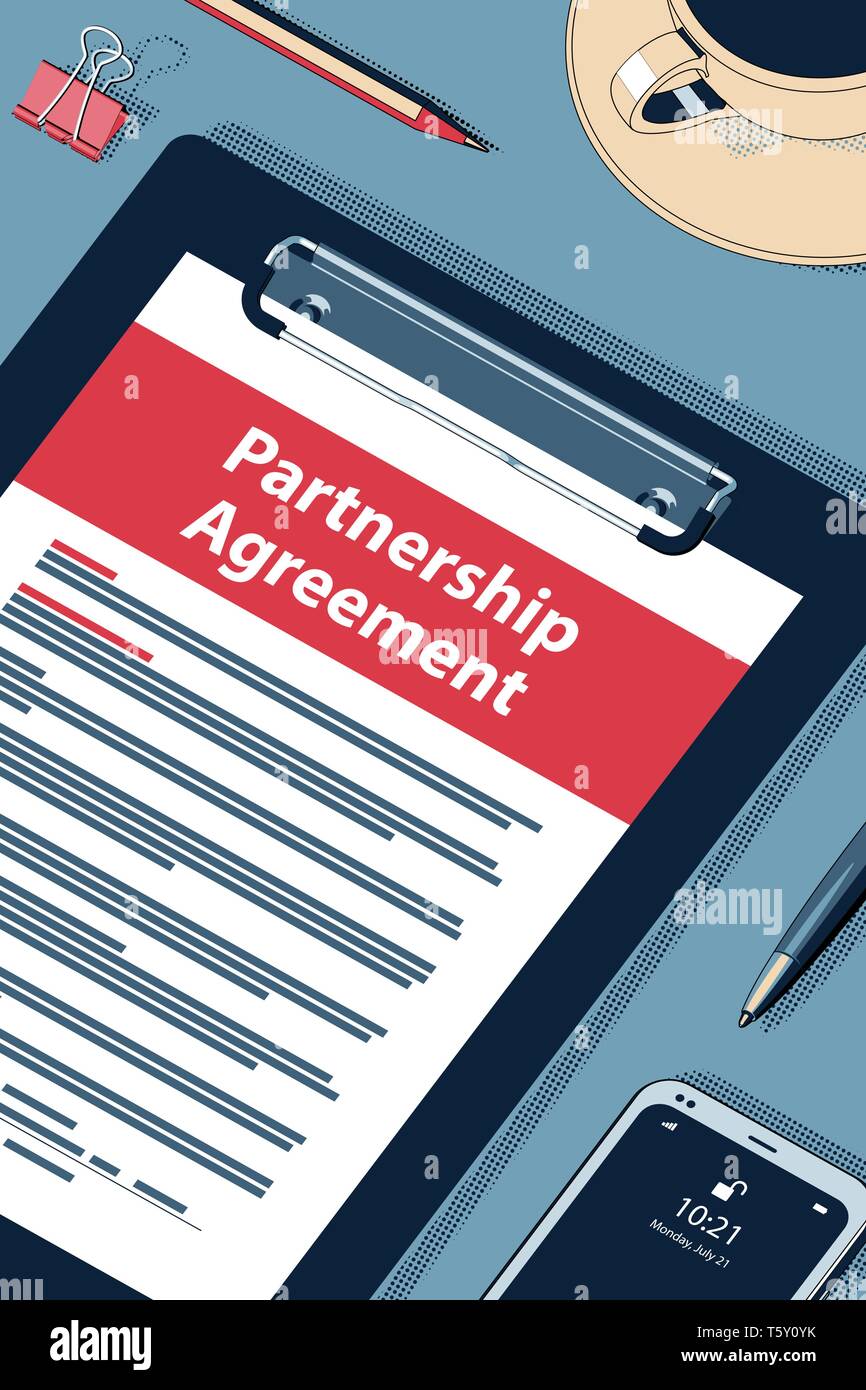 Partnership Agreement - Handsome Vector Halftone Isometric Illustration ...
