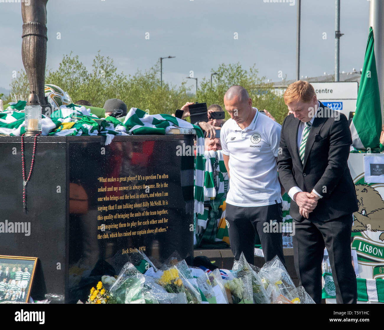 GLASGOW, SCOTLAND - 27th APRIL 2019: Celtic manager, Neil Lennon and ...