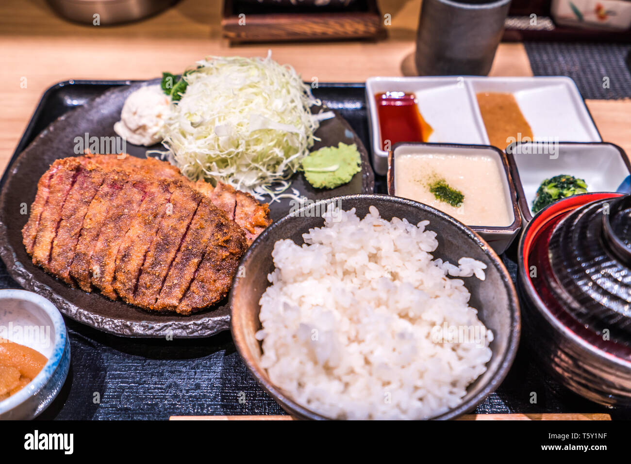 Deep fried beef in Tokyo, fried steak, beef, japanese food Stock Photo ...