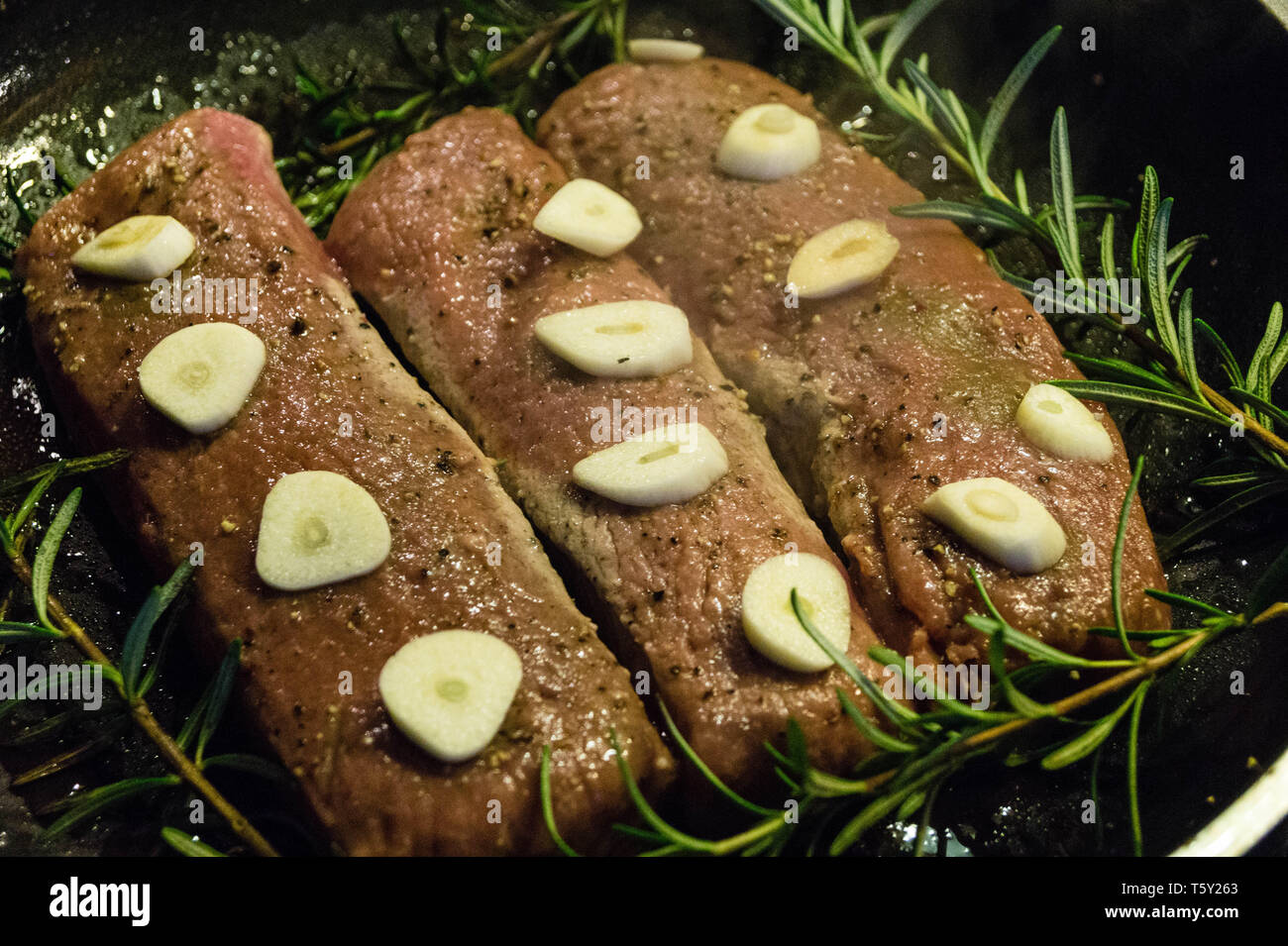 Rosemary lamb filet Stock Photo - Alamy