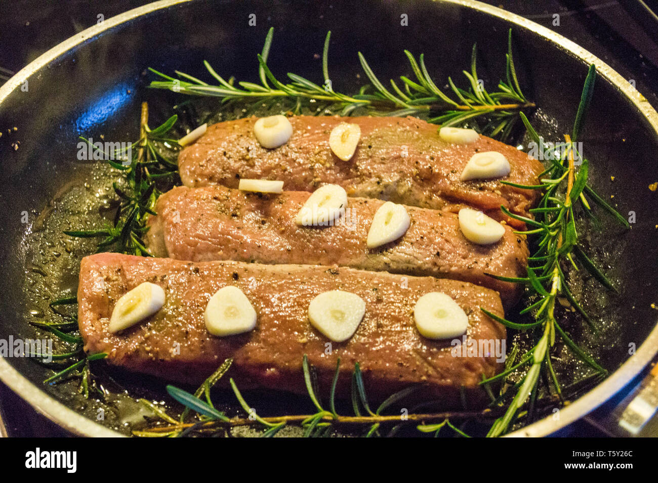 Rosemary lamb filet Stock Photo - Alamy