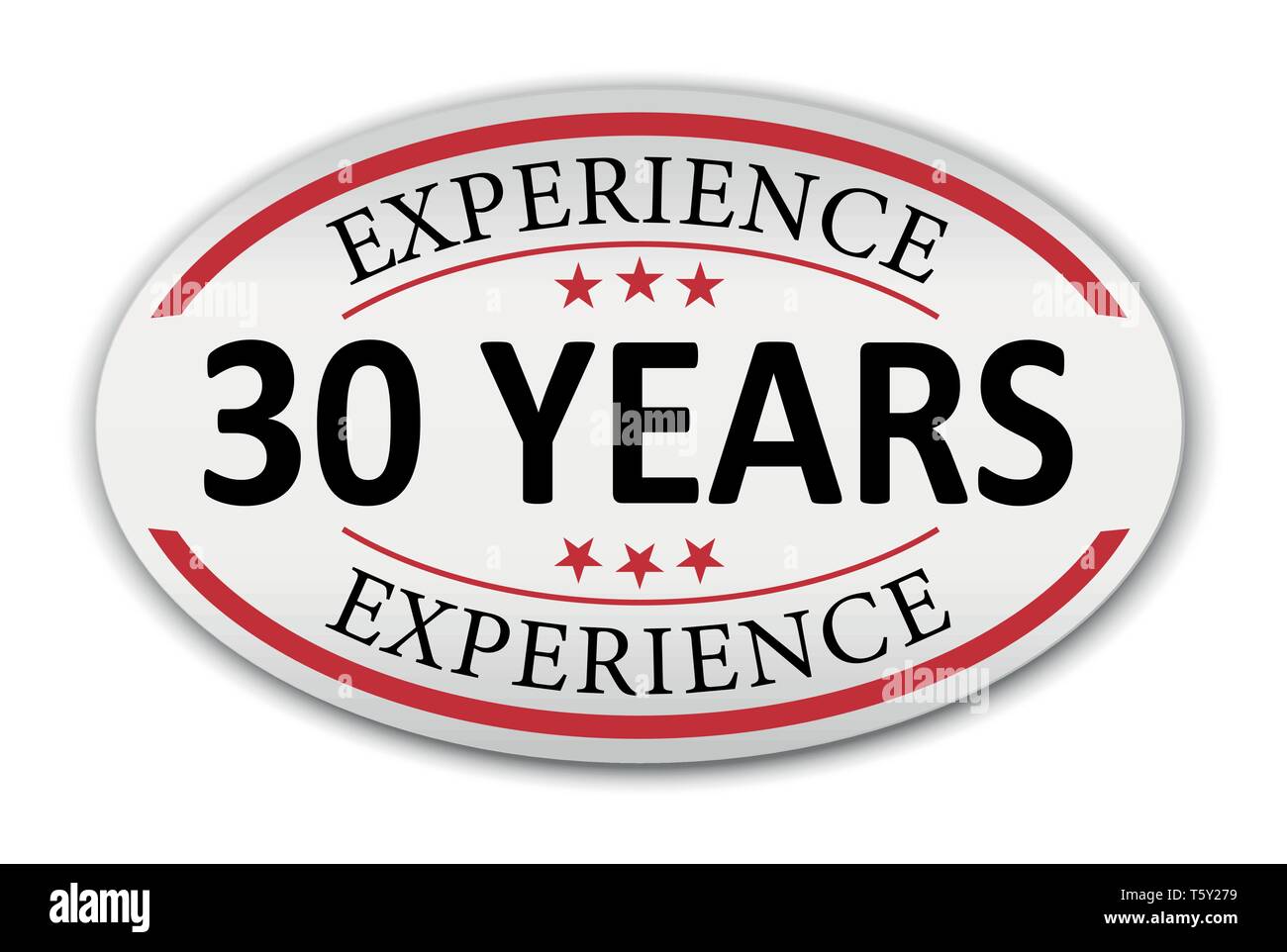 red vector illustration banner label experience 30 years Stock Vector ...