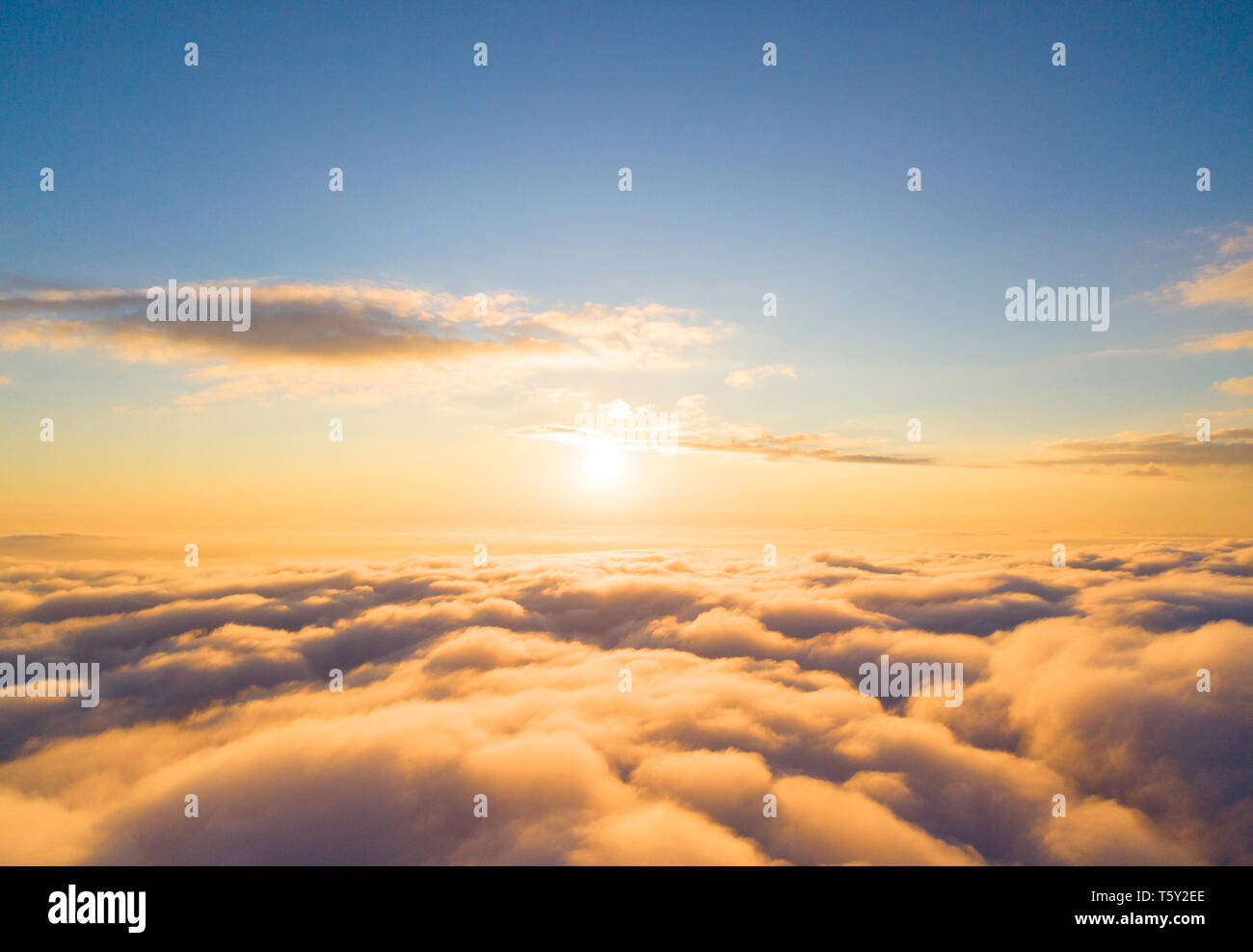 Aerial view White clouds in blue sky. Top view. View from drone. Aerial ...