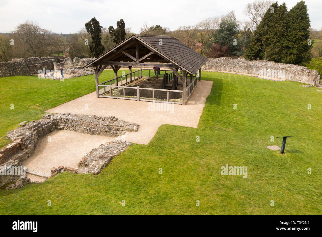Roof structure protecting the original stone Norman Square Keep ...