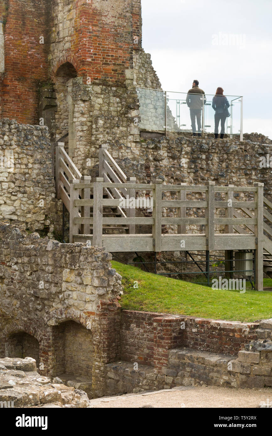 Walls of the Shell Keep and, above the Gatehouse, the addition of later ...