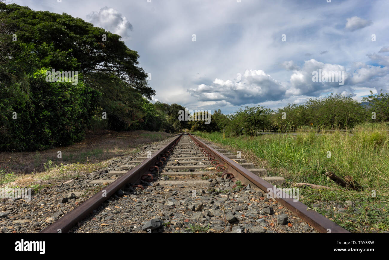 The depth of the railroad tracks Stock Photo - Alamy